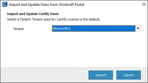 Importing and Updating Certify Users From the Worksoft Portal
