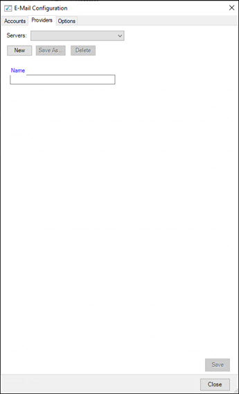 Managing Email Providers for the Email Interface