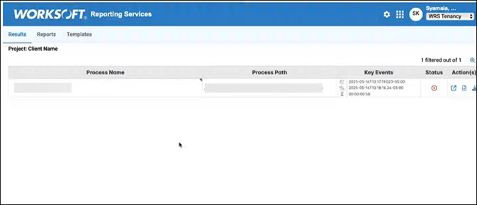 Selecting Results for a Report in Worksoft Reporting Services