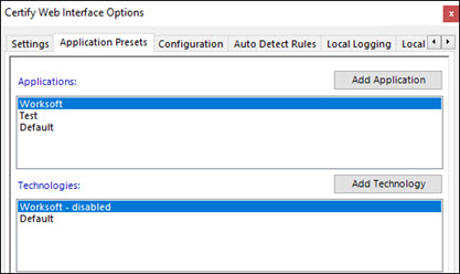 Editing Technologies for Application Presets