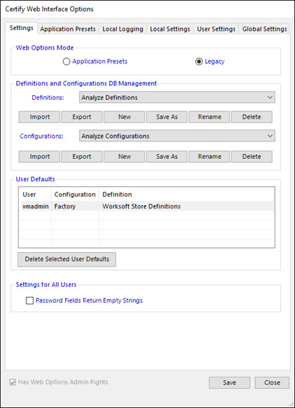 Creating Application Presets With The Certify Web Interface Options Tool