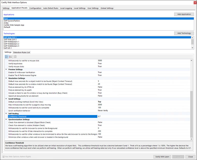 Enabling Application Presets to Self-Heal